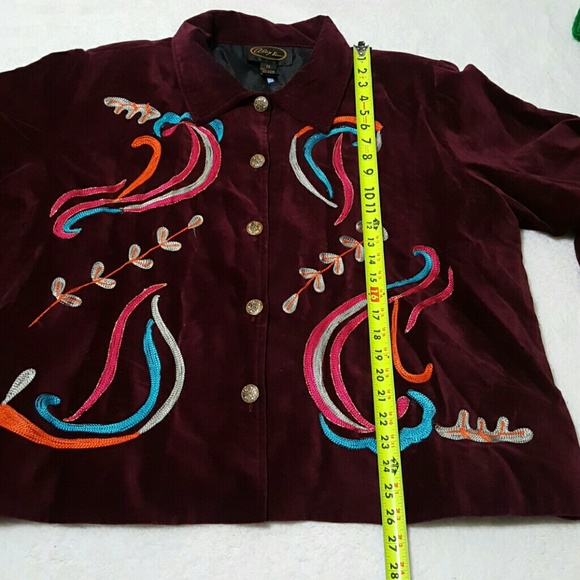 Alex Kim | Jackets & Coats | Alex Kim Womans 2x Velour Embroidered ...